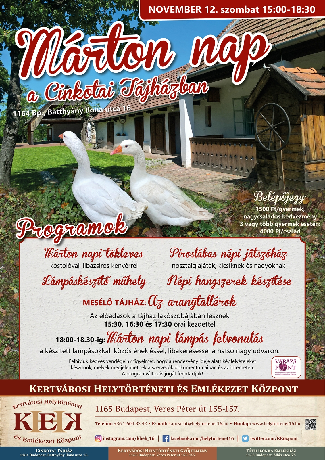 Kertvárosi Helytörténeti és Emlékezet Központ - Programok